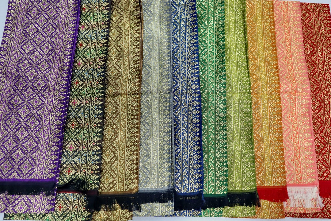7x77 Inches Brocade Pabiang Sash With Metallic Thread, Shawl, Sabai ...