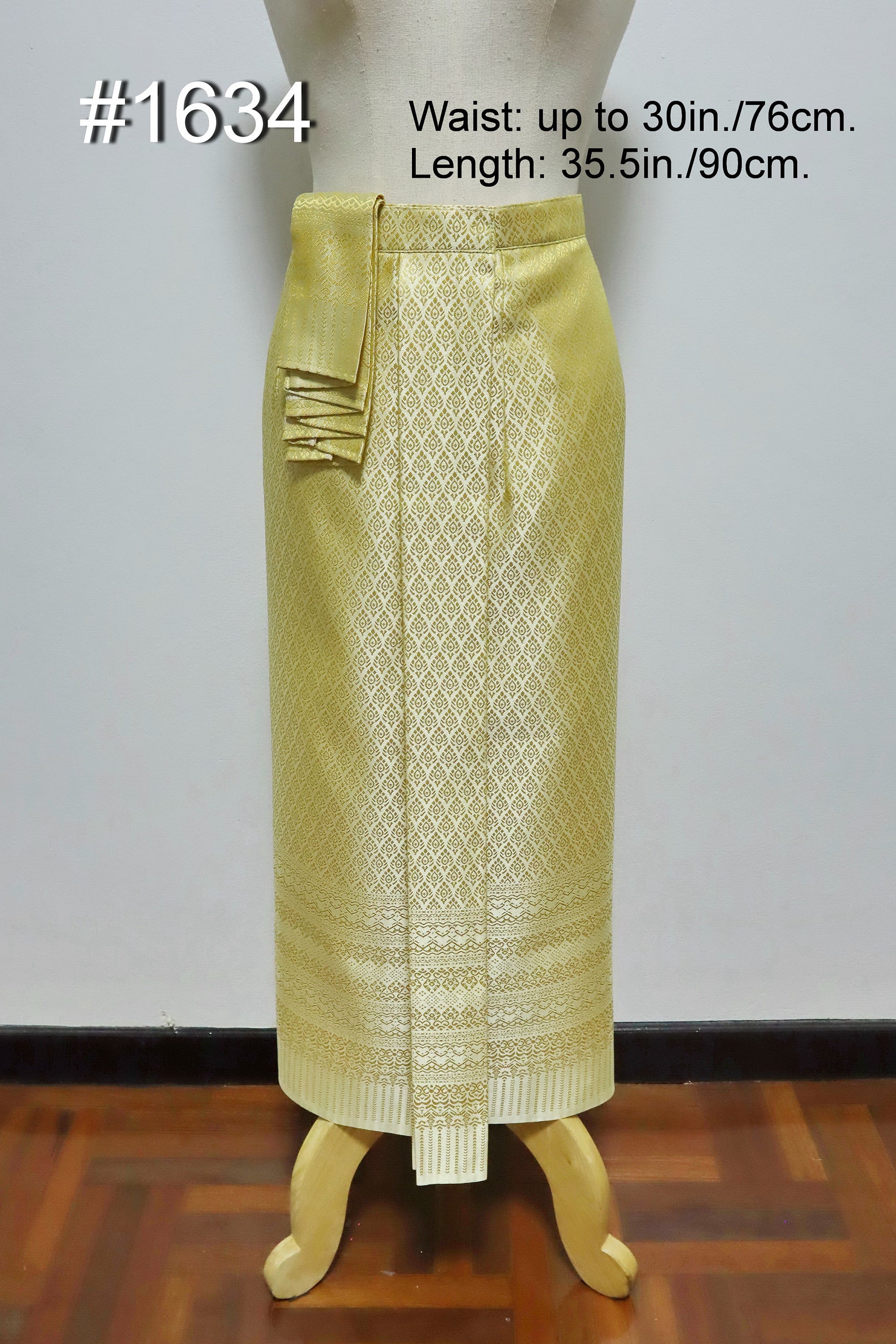 Thai Brocade Sarong Skirt: Adjustable Faux Silk Wrap - Wedding ...