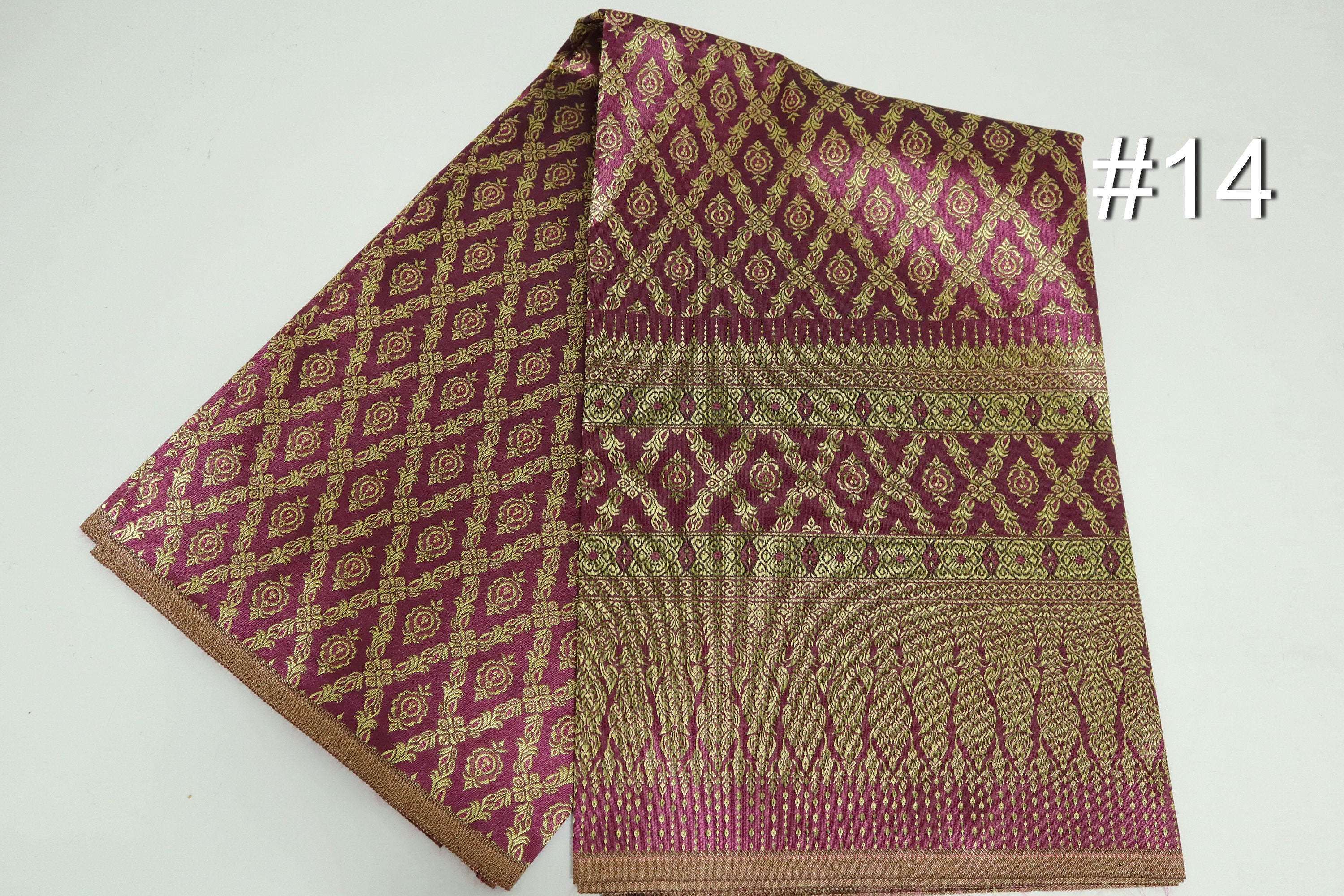 Brocade Faux Silk Fabric: Thai Sarong, Wedding Dress Material ...