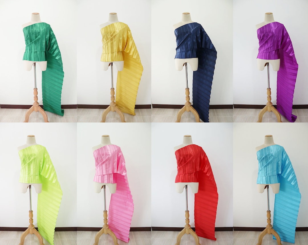 Pleated Sabai/ Sash/ Shawl for Top Part of Thai Dress, Pleated Sbai for ...
