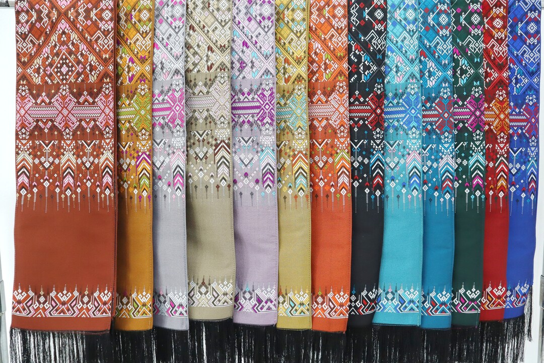Brocade Sash: Thai Laos Costume Shawl, Waistband, Table Runner - Etsy