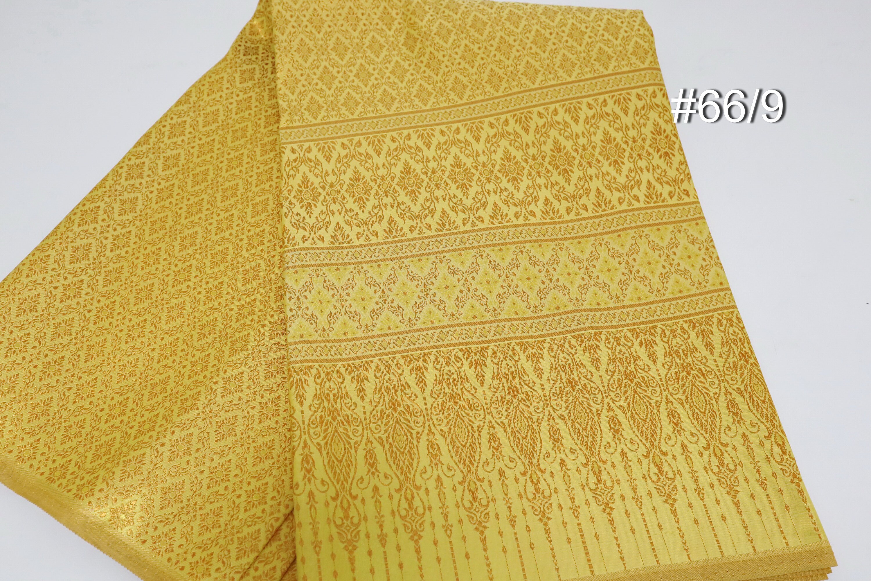 Faux Silk With Gold Thread Brocade Fabric Traditional Thai | Etsy