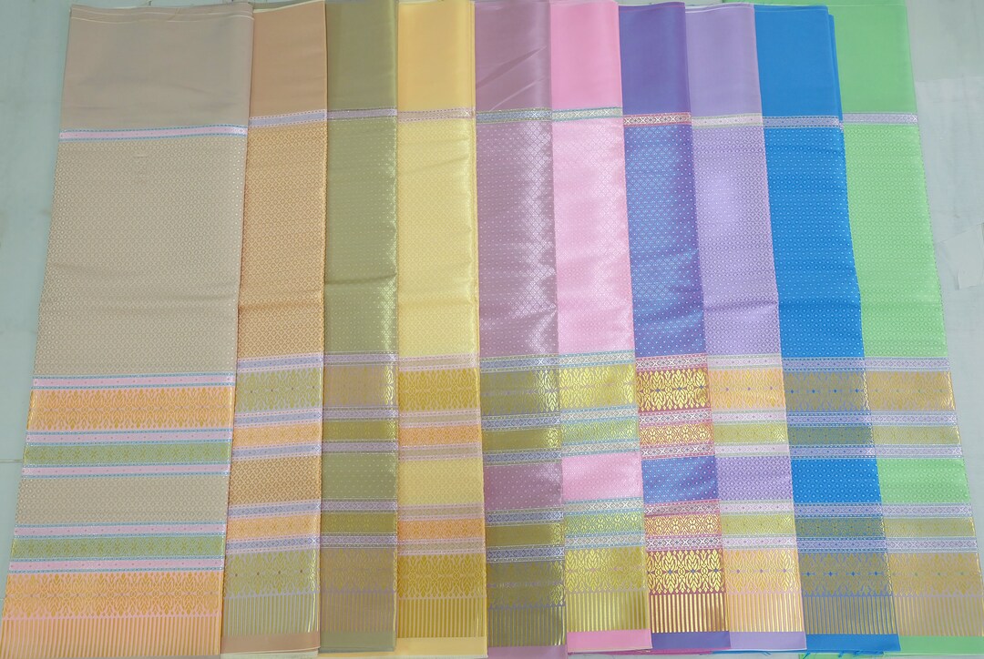 Thai Brocade Fabric: Lanna Unsewn Sarong Skirt Material, Unstitched ...