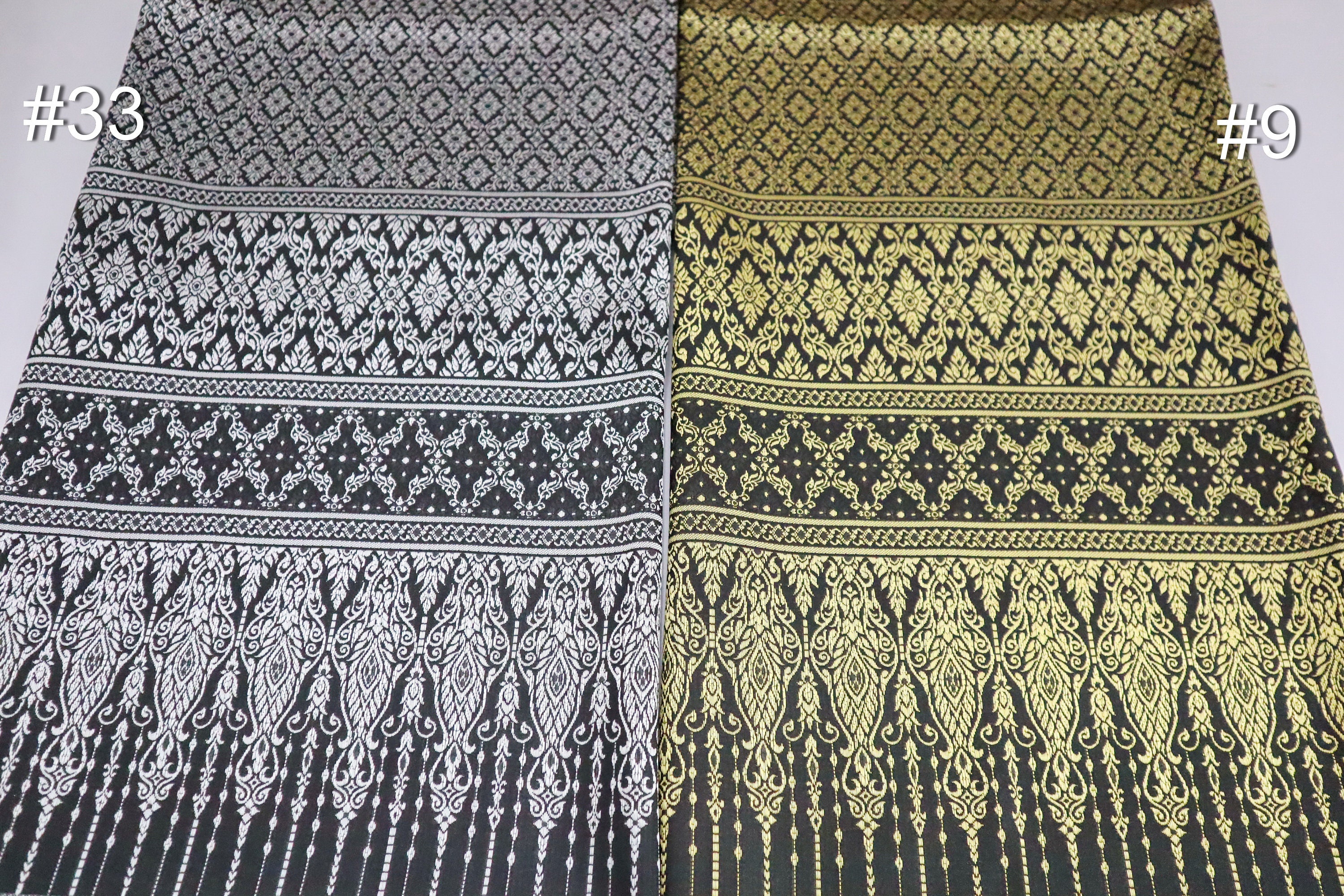 Faux Silk With Gold Thread Brocade Fabric Traditional Thai | Etsy