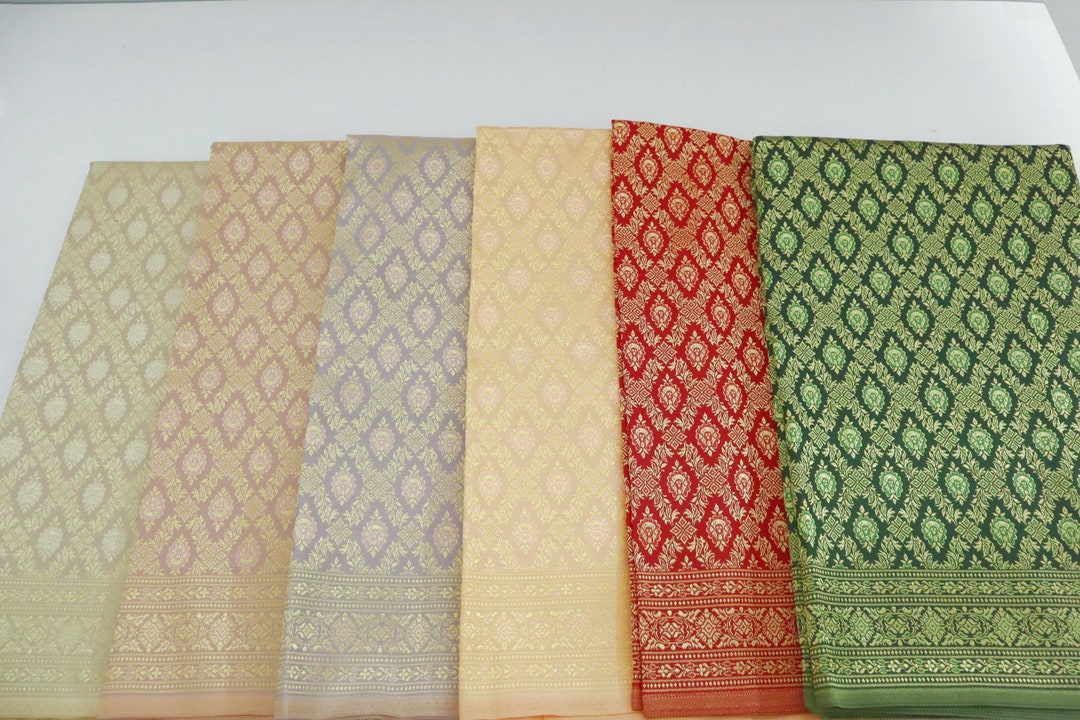 Brocade Art Silk Fabric: Thai Lao Khmer Costume, Wedding Dress Material ...