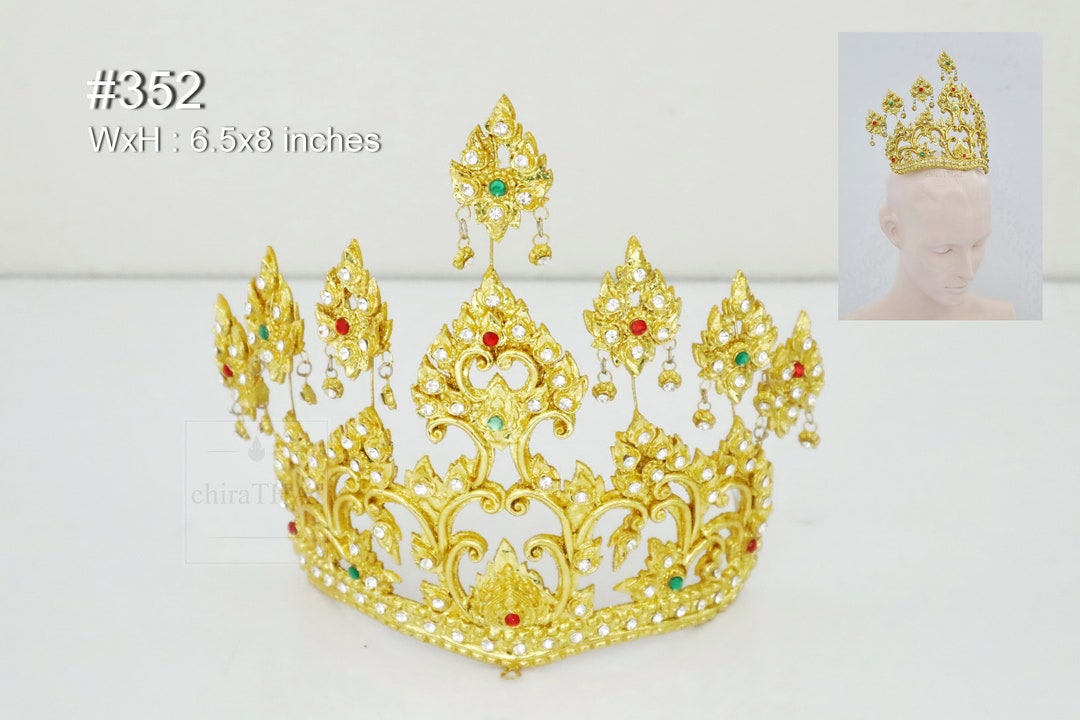 Handmade Thai Khmer Crown: Made From Non-metallic Materials, Gold Leaf ...