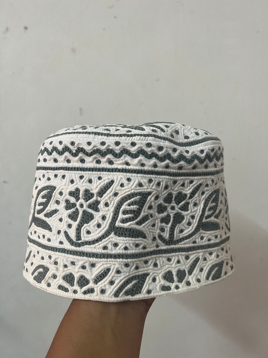 Omani Kufi Koofi Hat Topi Embroidery Handmade Cap Islamic Muslim Size ...