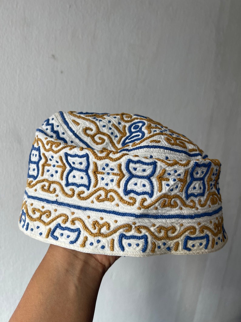 Omani Kufi Koofi Hat Topi Embroidery Handmade Cap Islamic Muslim Size ...