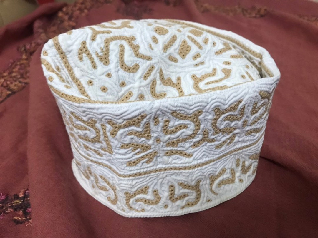 Omani Kufi Koofi Hat Topi Embroidery Handmade Cap Islamic Muslim Size ...