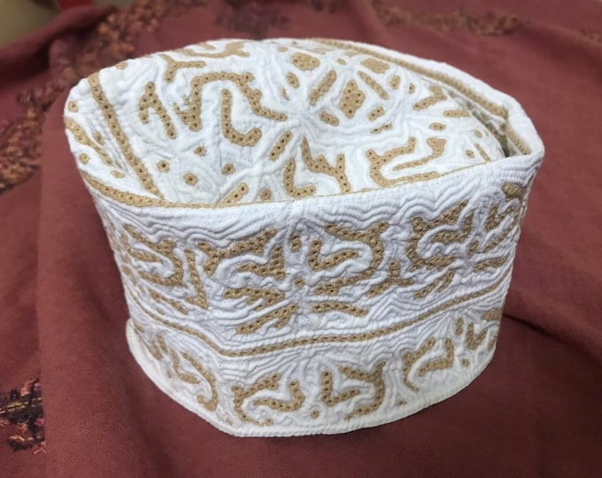 Omani Kufi Koofi Hat Topi Embroidery Handmade Cap Islamic Muslim Size ...