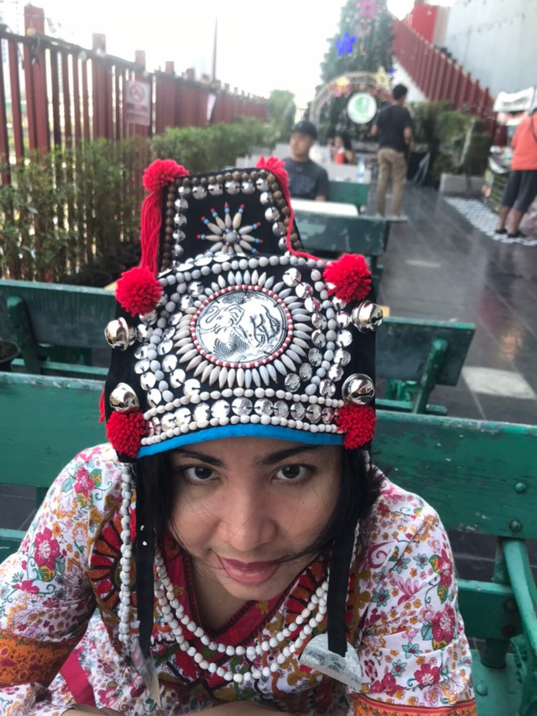 Akha Hat , Bohemian Hat , Headdress Ceremonial, Vintage Thai Headdress ...