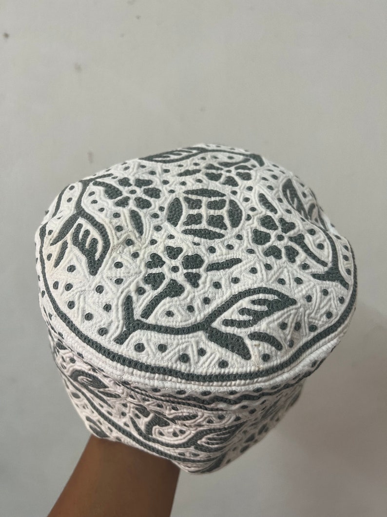 Omani Kufi Koofi Hat Topi Embroidery Handmade Cap Islamic Muslim Size ...