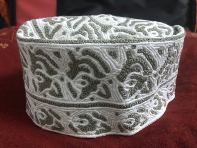 Omani Kufi Koofi Hat Topi Embroidery Handmade Cap Islamic Muslim Size ...