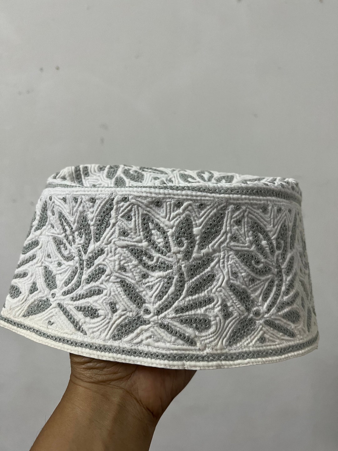 Omani Kufi Koofi Hat Topi Embroidery Handmade Cap Islamic Muslim Size ...