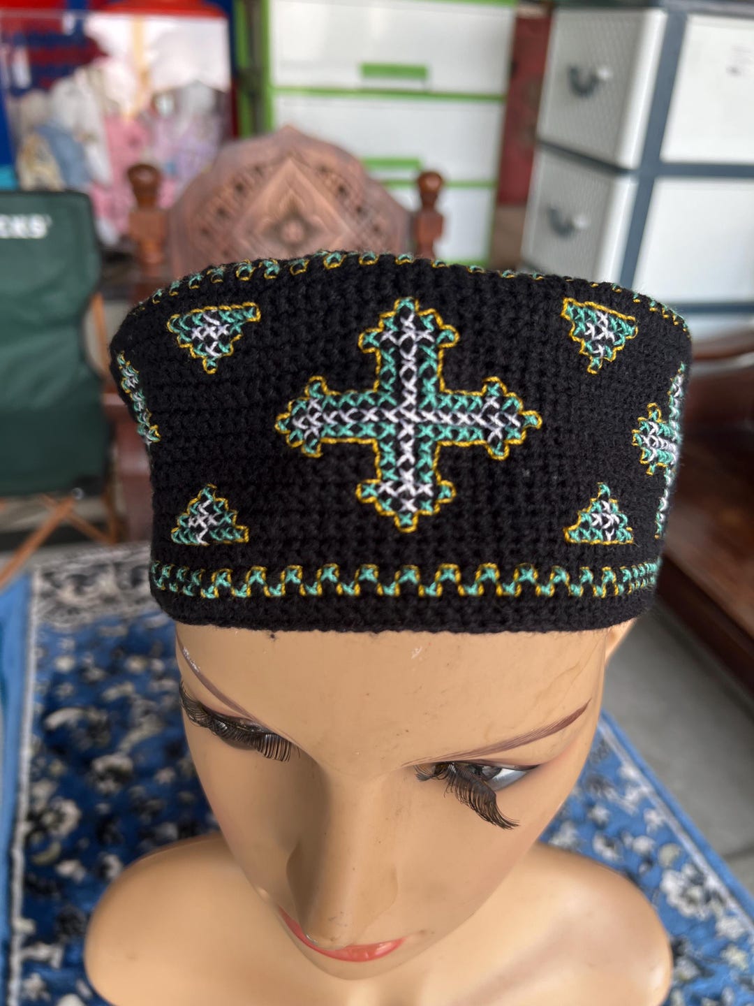 Chirstian Hat Kofi Eastern Orthodoxy Priests Crochet Embroidery Beanie ...
