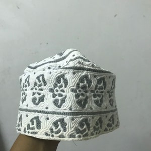 Omani Kufi Koofi Hat Topi Embroidery Handmade Cap Islamic Muslim Size ...