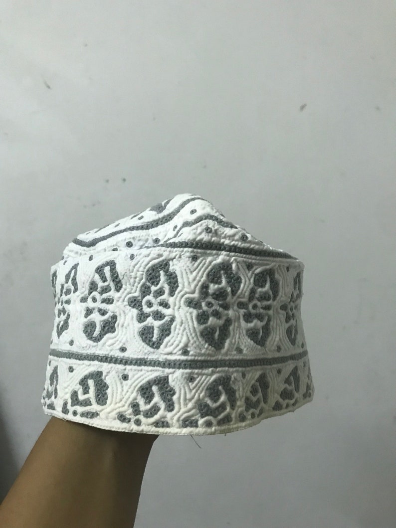 Omani Kufi Koofi Hat Topi Embroidery Handmade Cap Islamic Muslim Size ...