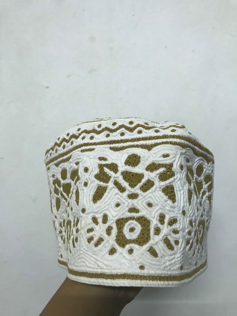 Omani Kufi Koofi Hat Topi Embroidery Handmade Cap Islamic Muslim Size ...