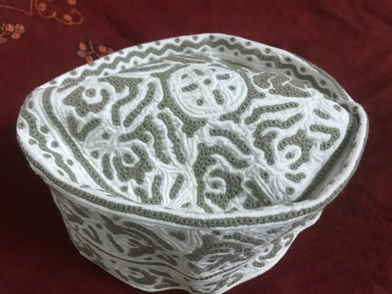 Omani Kufi Koofi Hat Topi Embroidery Handmade Cap Islamic Muslim Size ...