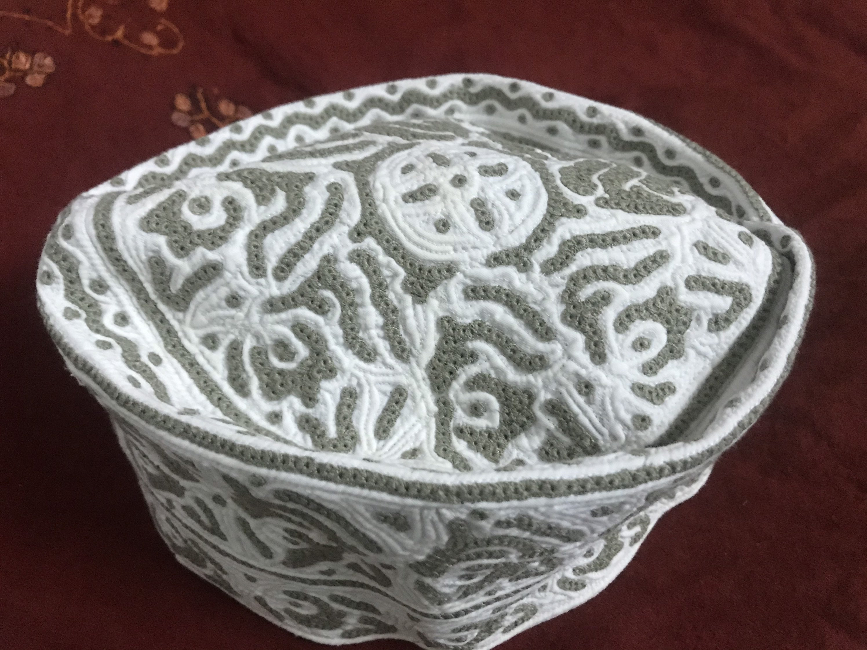 Omani Kufi Koofi Hat Topi Embroidery Handmade Cap Islamic Muslim Size ...