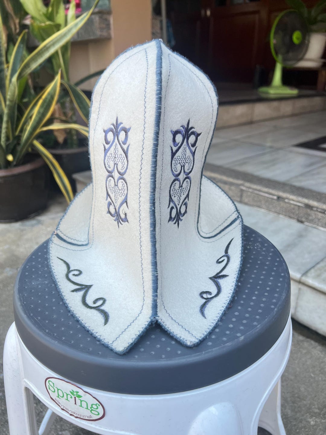 Kalpak Hat Mens Ethnic Felt Embroidered Qalpaq Nomad Folk Headwear Cap ...