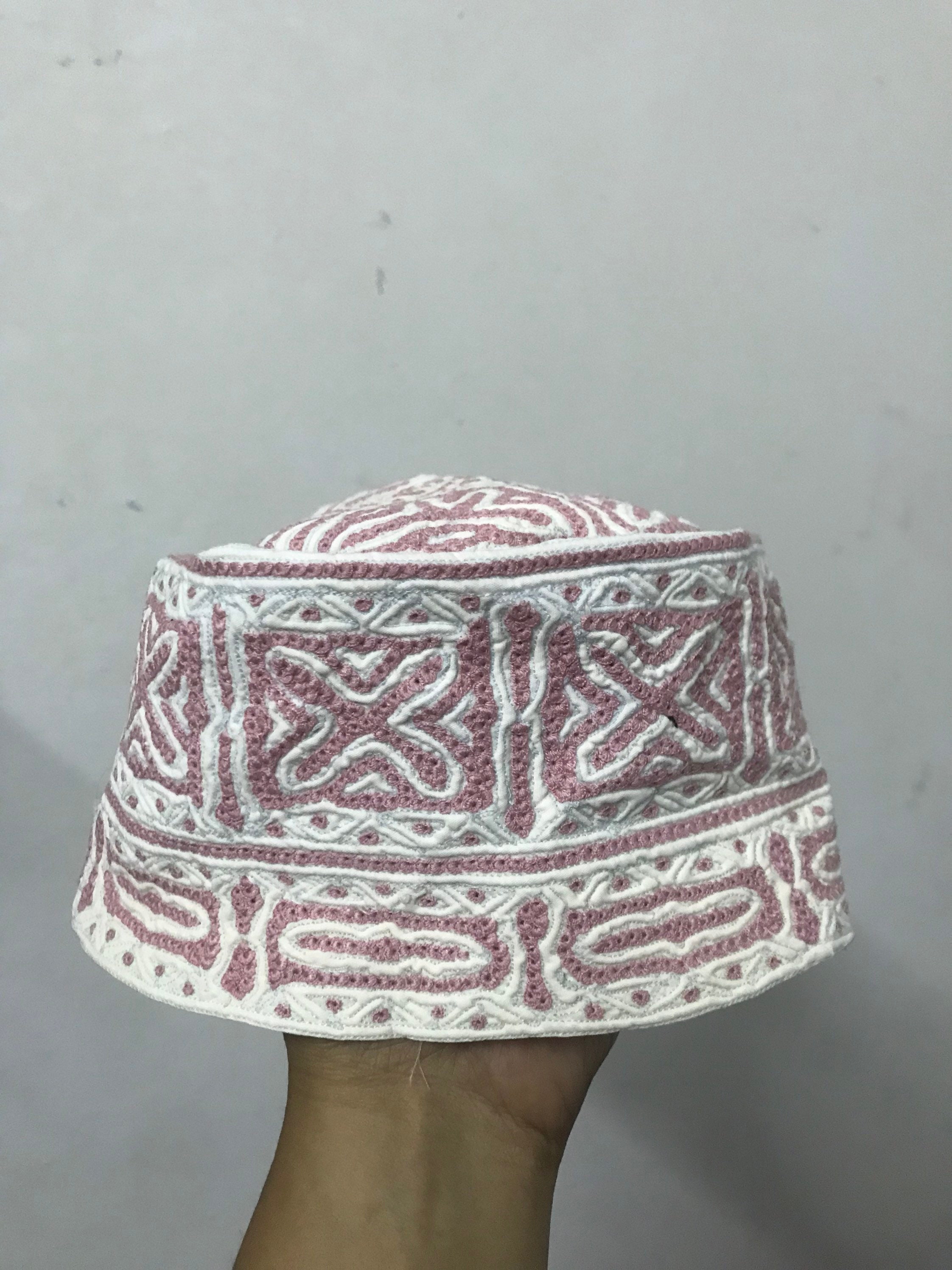 Omani Kufi Koofi Hat Topi Embroidery Handmade Cap Islamic Muslim Size ...