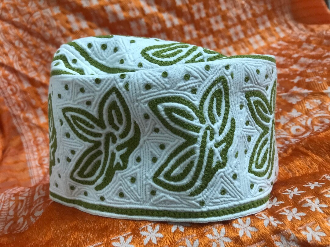 Omani Kufi Koofi Hat Topi Embroidery Handmade Cap Islamic Muslim Size ...