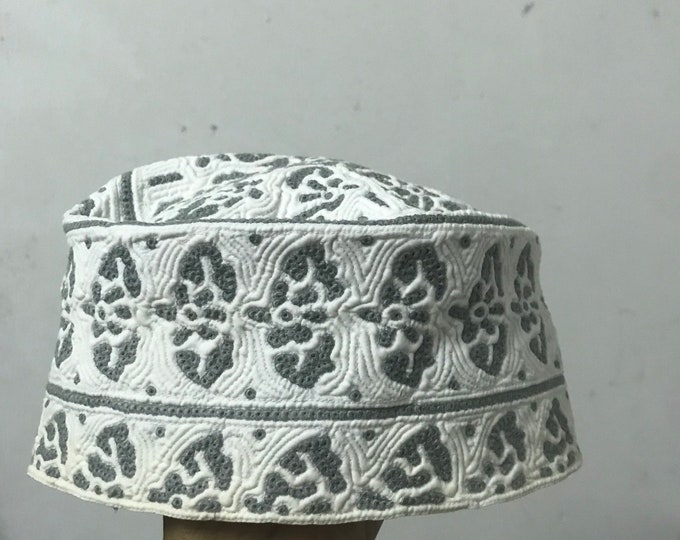 Omani Kufi Koofi Hat Topi Embroidery Handmade Cap Islamic Muslim Size ...