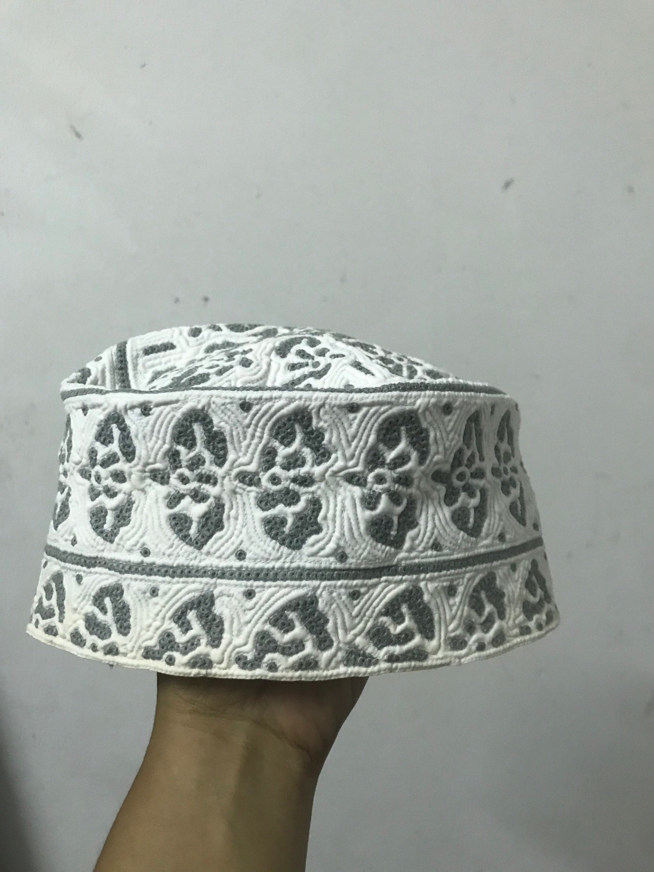 Omani Kufi Koofi Hat Topi Embroidery Handmade Cap Islamic Muslim Size ...