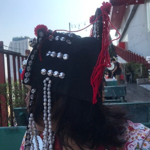 Akha Hat , Bohemian Hat , Headdress Ceremonial, Vintage Thai Headdress ...