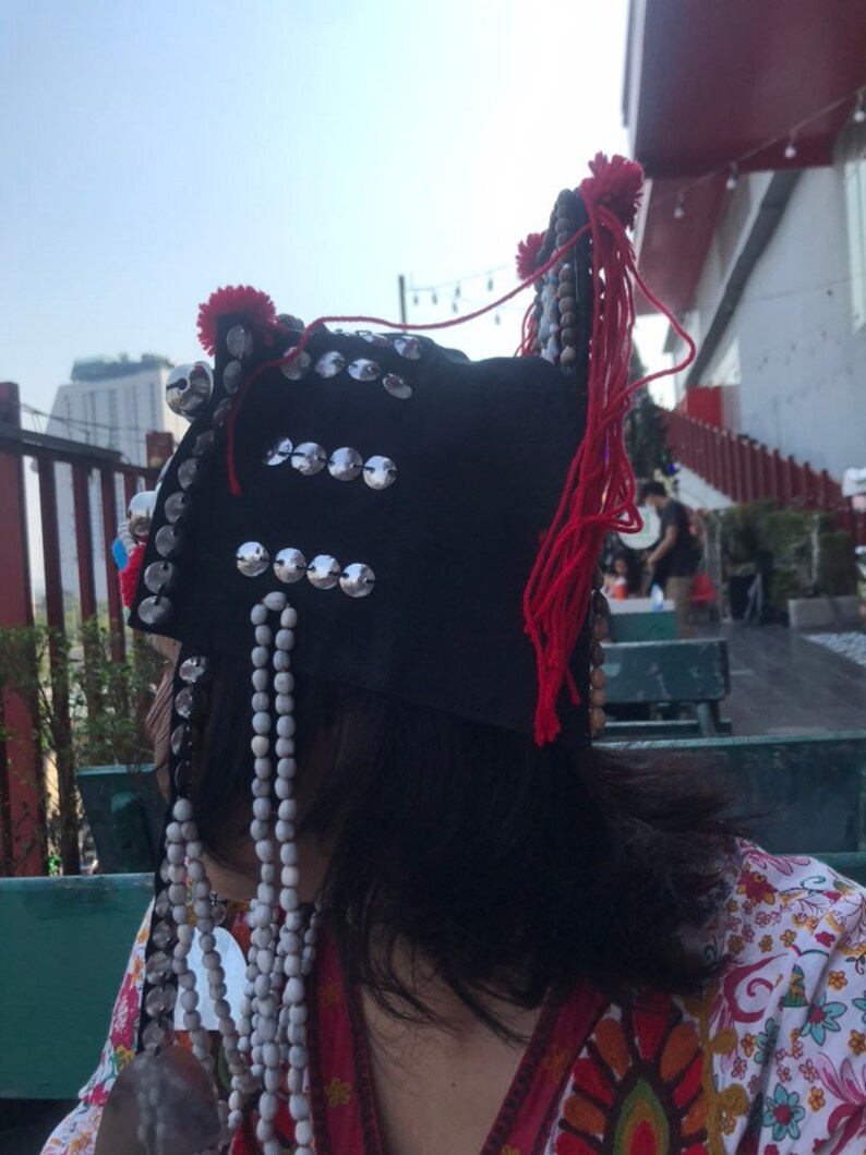 Akha Hat , Bohemian Hat , Headdress Ceremonial, Vintage Thai Headdress ...
