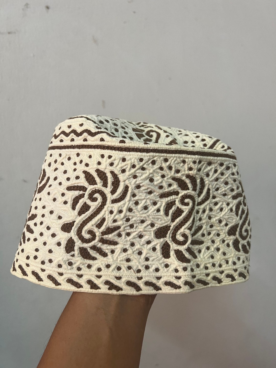 Omani Kufi Koofi Hat Topi Embroidery Handmade Cap Islamic Muslim Size ...