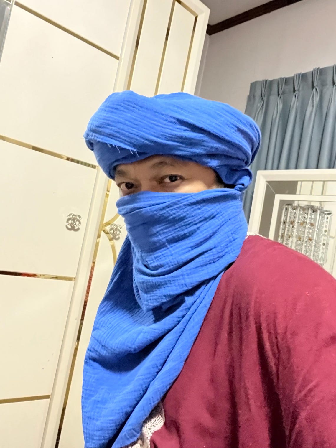 Blue Scarf Turban Berber Bedouin Nomad Shawl Sahara Desert Morocco ...