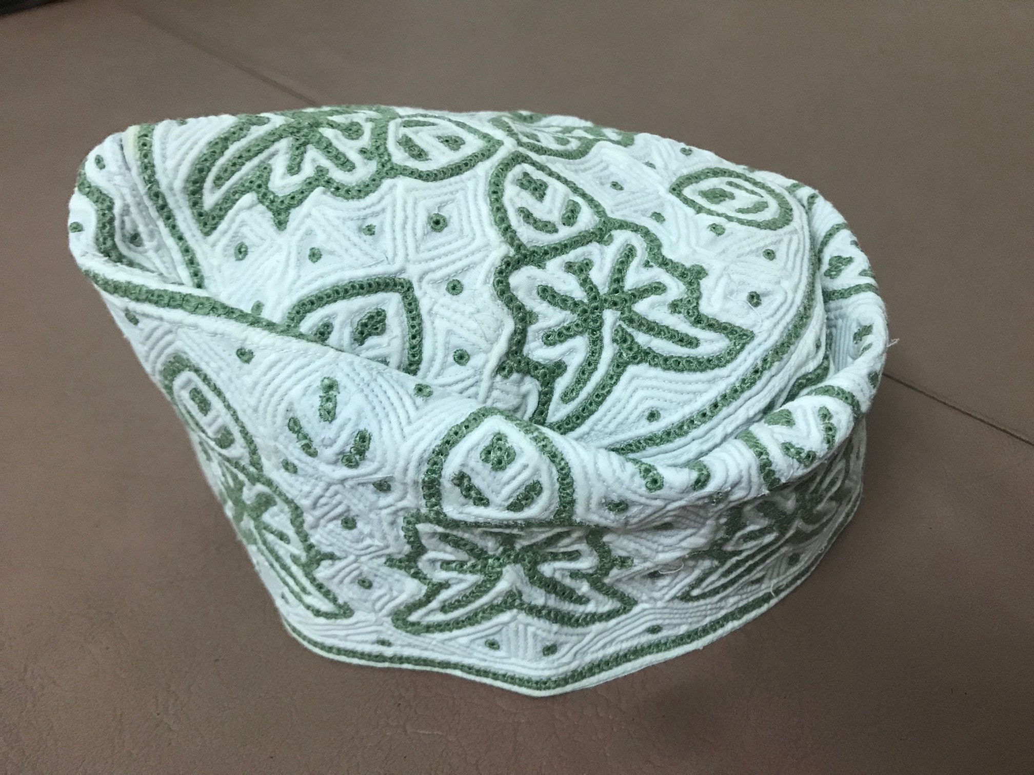 E Omani Kufi Koofi Hat Topi Embroidery Handmade Cap Islamic Muslim Size ...