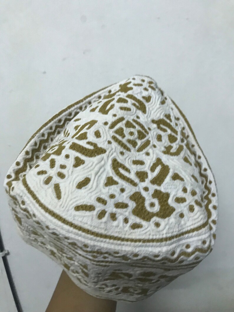 Omani Kufi Koofi Hat Topi Embroidery Handmade Cap Islamic Muslim Size ...