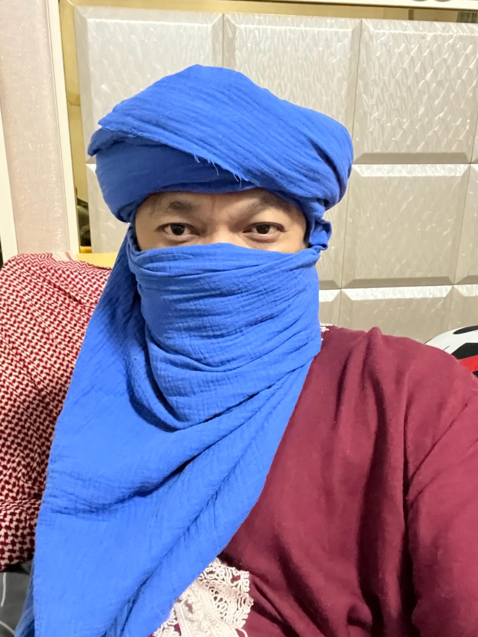 Blue Scarf Turban Berber Bedouin Nomad Shawl Sahara Desert Morocco ...