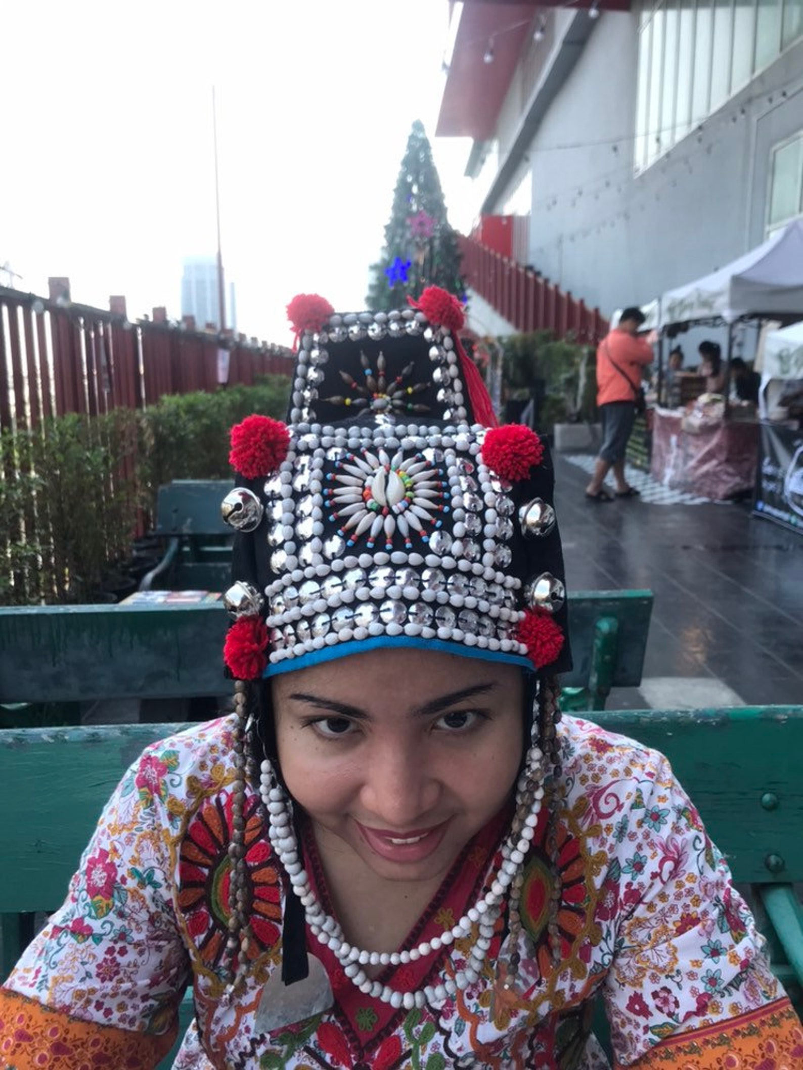 Akha Hat , Bohemian Hat , Headdress Ceremonial, Vintage Thai Headdress ...
