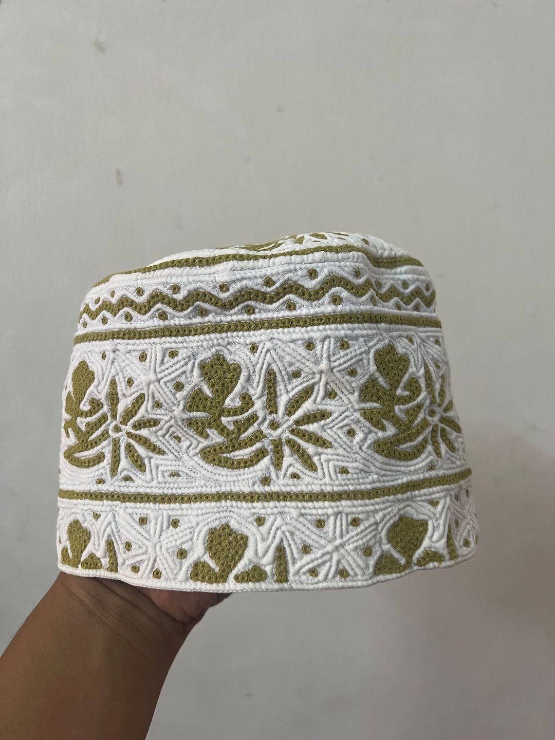 Omani Kufi Koofi Hat Topi Embroidery Handmade Cap Islamic Muslim Size ...