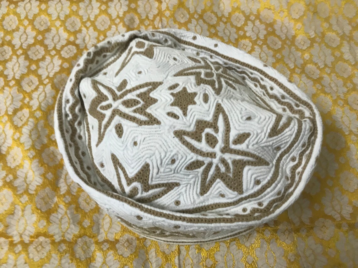 Omani Kufi Koofi Hat Topi Embroidery Handmade Cap Islamic Muslim Size ...