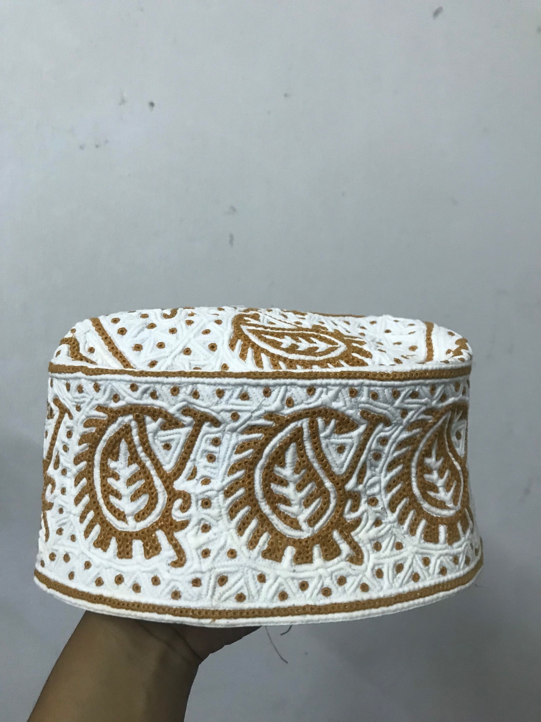 Omani Kufi Koofi Hat Topi Embroidery Handmade Cap Islamic Muslim Size ...