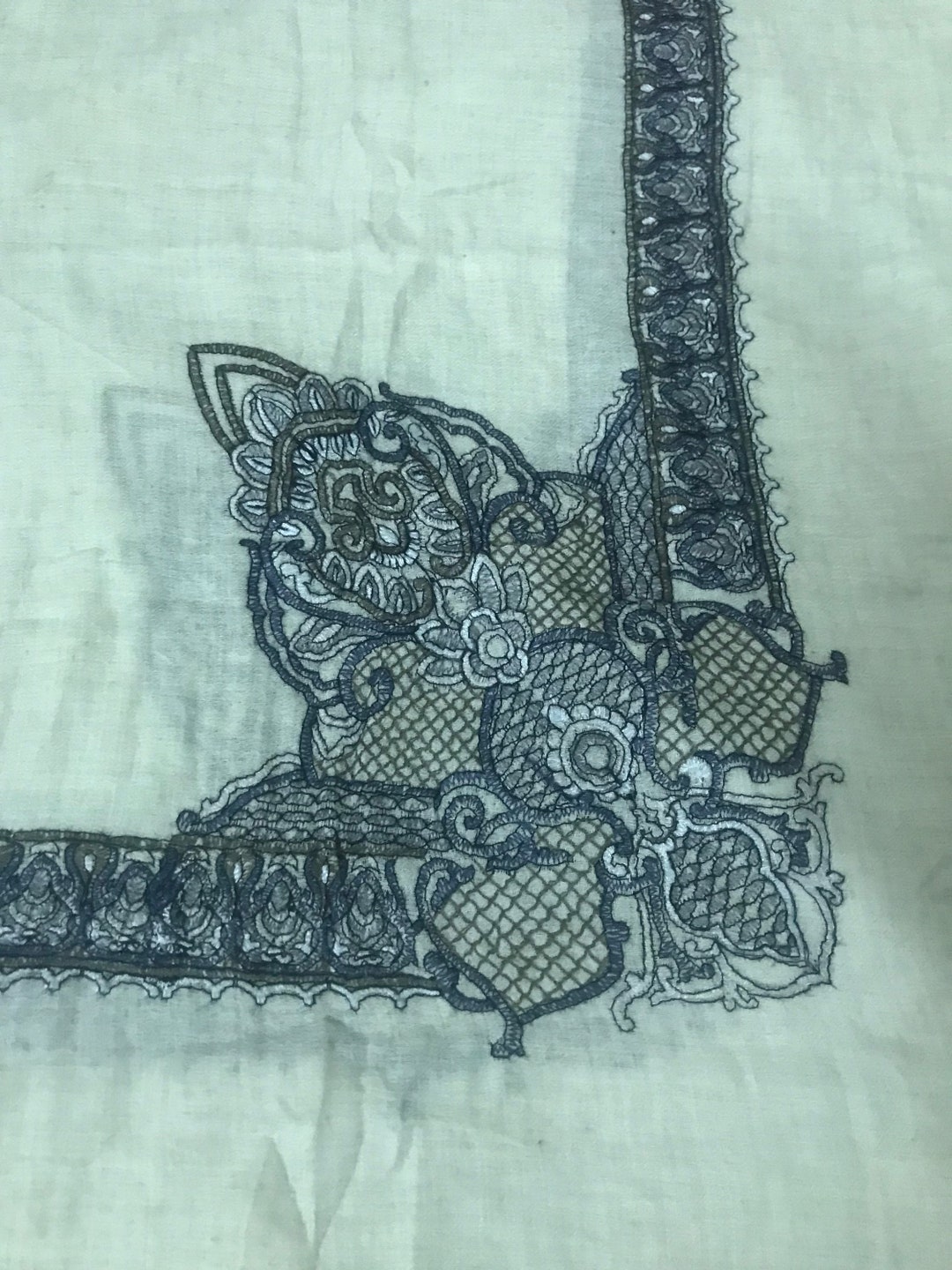 Vintage Omani Masar Saudi Scarf Shawl Embroidery Dubai Arabian Ramadan ...