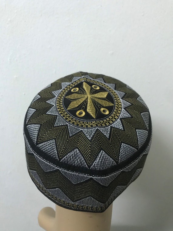 Islamic Men Kufi Hat Kofi Muslim Cap Salat Embroidery Beanie - Etsy