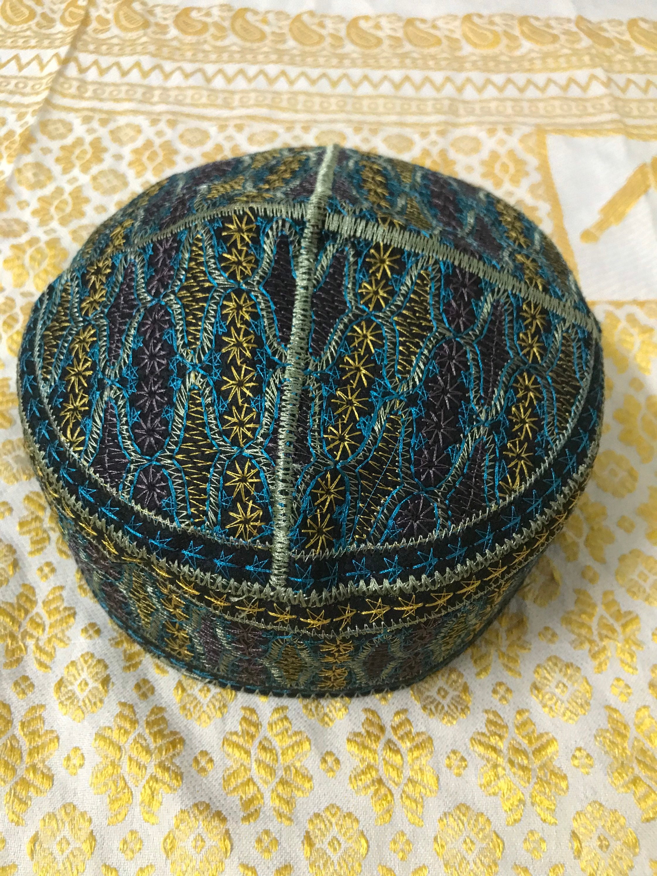 Size 57 F19 Tribal Cap Islamic Men Hat Muslim Salat Embrodery Beanie ...