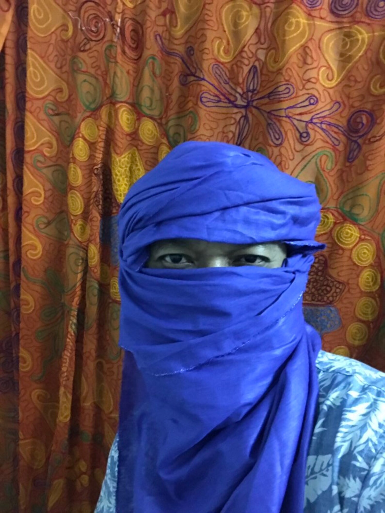 Blue Scarf Turban Berber Bedouin Nomad Shawl Sahara Desert Morocco ...