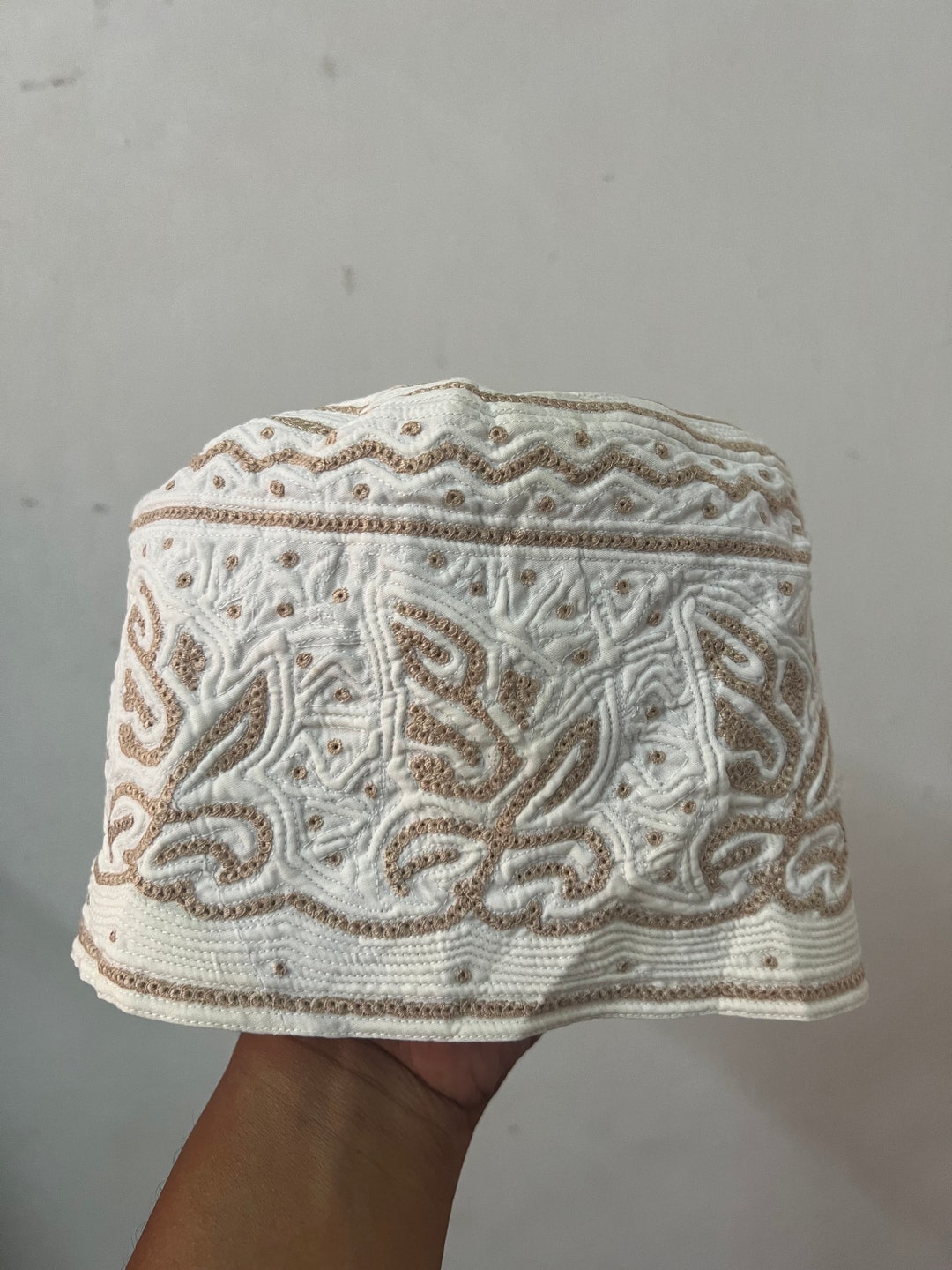 Size 22.5 Salat Men Omani Kufi Koofi Hat Topi Embroidery Handmade Cap ...