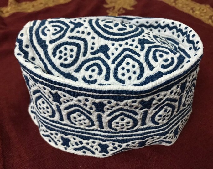 Omani Kufi Koofi Hat Topi Embroidery Handmade Cap Islamic Muslim Size ...