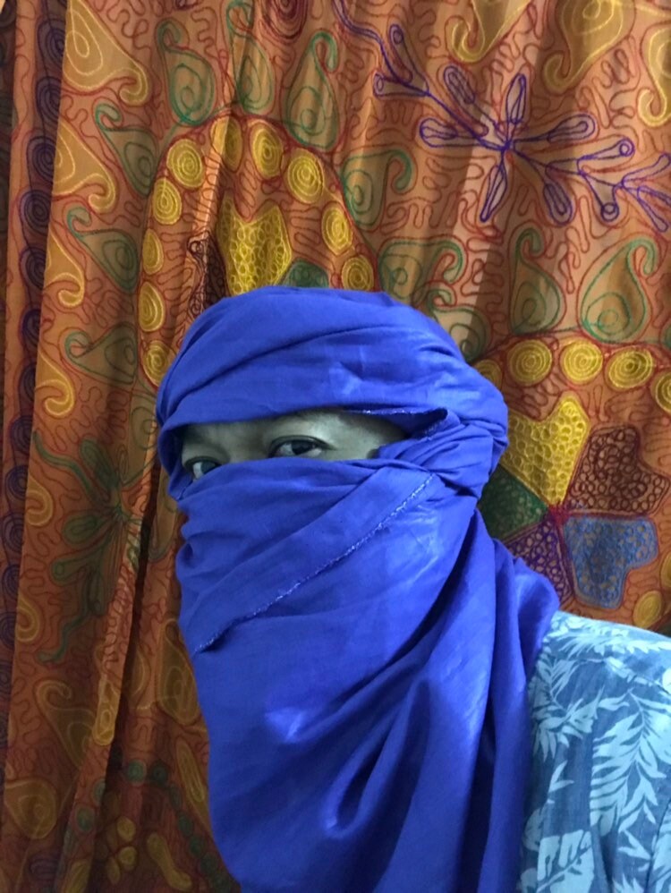 Blue Scarf Turban Berber Bedouin Nomad Shawl Sahara Desert Morocco ...