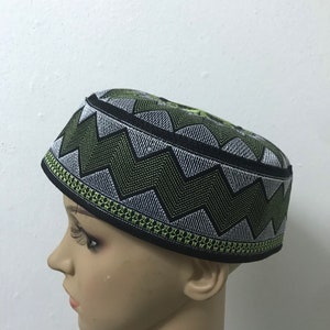Islamic Men Kufi Hat Kofi Muslim Cap Salat Embroidery Beanie Craft Size ...