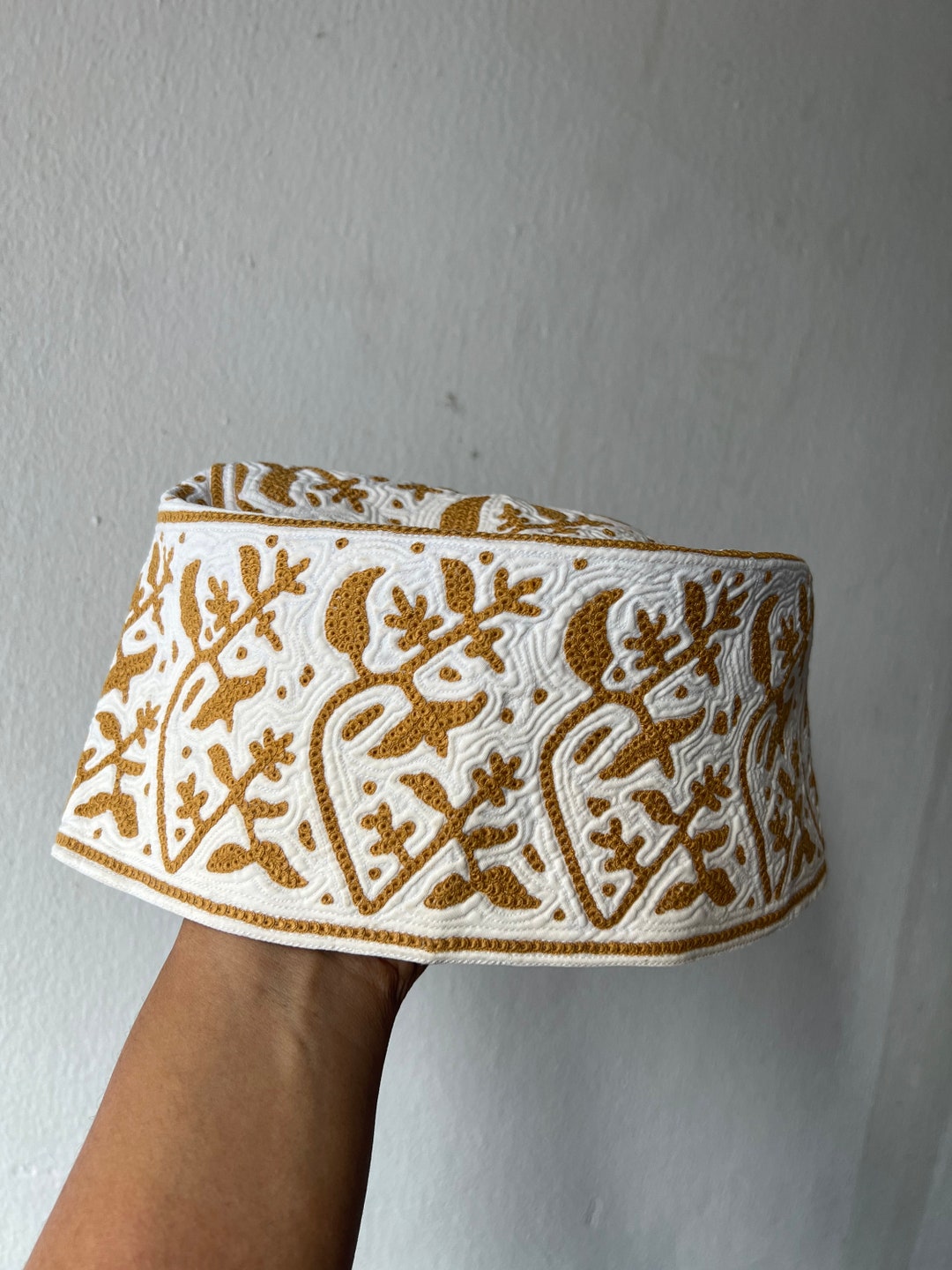 Omani Kufi Koofi Hat Topi Embroidery Handmade Cap Islamic Muslim Size ...