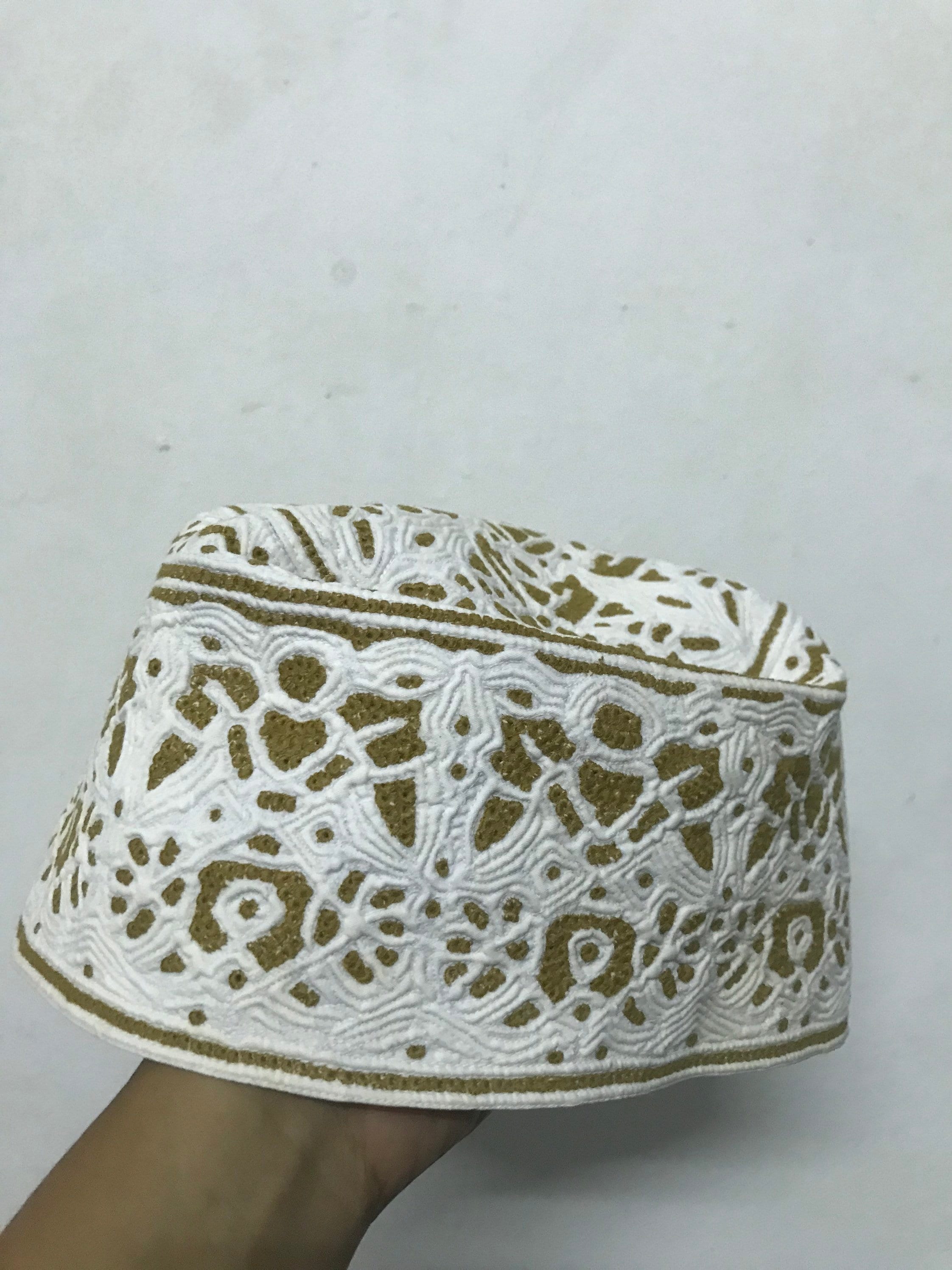 Omani Kufi Koofi Hat Topi Embroidery Handmade Cap Islamic Muslim Size ...